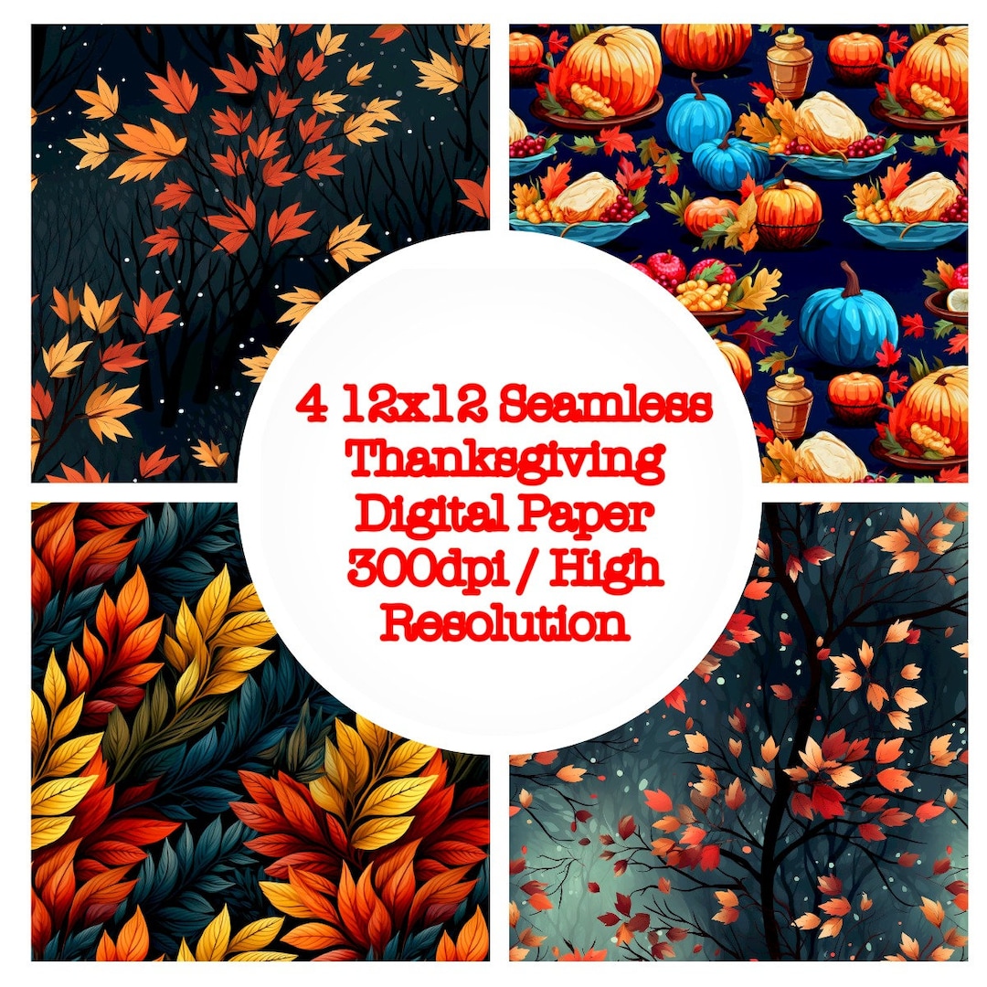 Colorful Thanksgiving Paper Download, Digital Paper, Printable ...