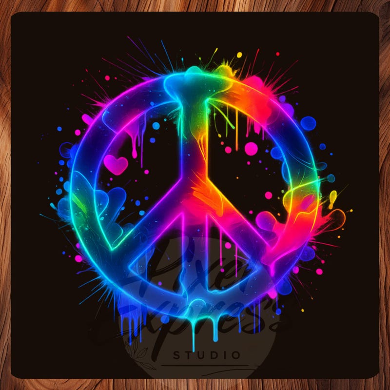 Neon Peace Sign - Etsy