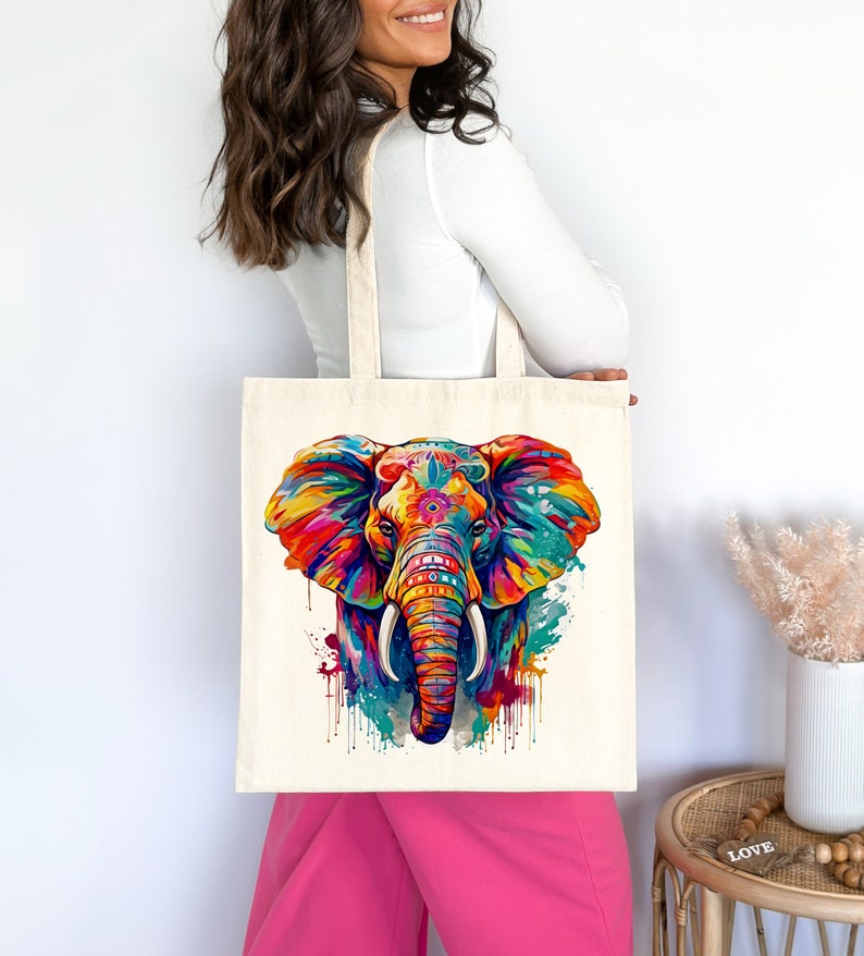 Colorful Elephant PNG, Colorful Jungle Animal T-shirt Transfer File ...