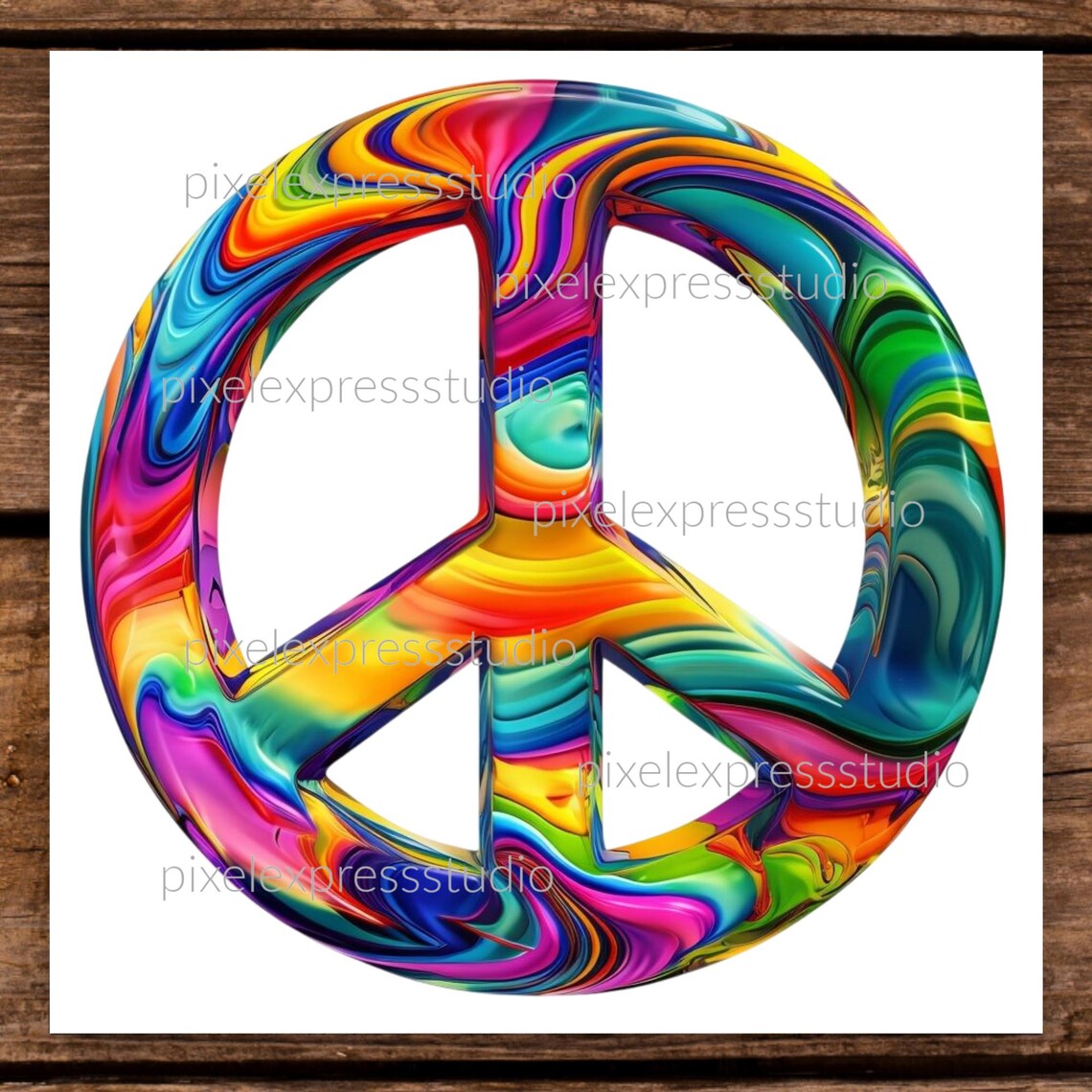 Vibrant Tie Dye Peace Sign T-shirt Design for Dorm Room Decor - Digital ...