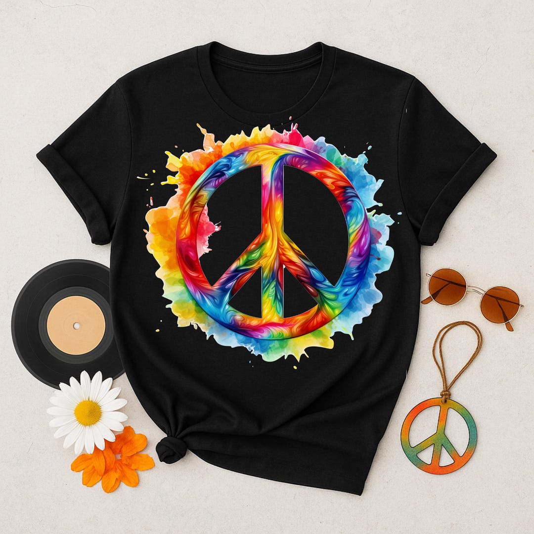 Fire Peace Sign PNG: T-shirt & Tote Bag Design (digital Download - Etsy
