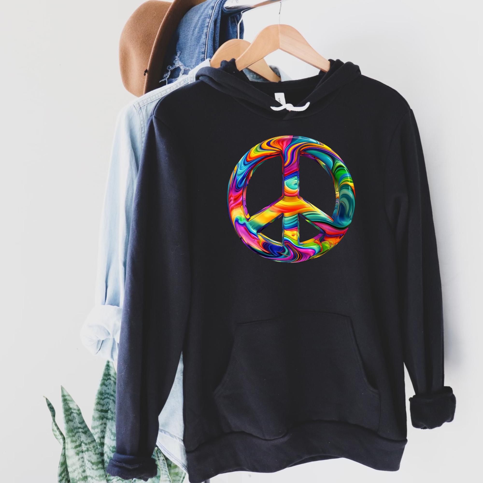 Vibrant Tie Dye Peace Sign T-shirt Design for Dorm Room Decor - Digital ...