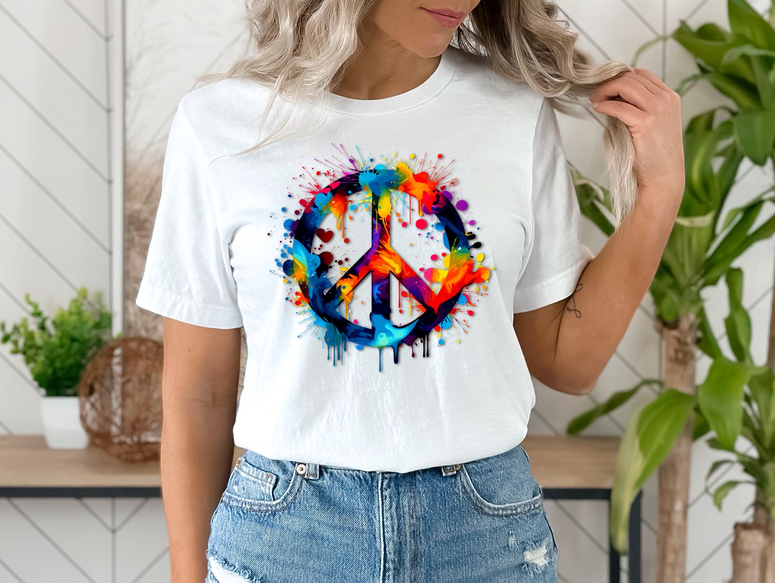 Peace Sign T-shirt PNG, Colorful Peace Sign PNG, Digital Download, Dorm ...