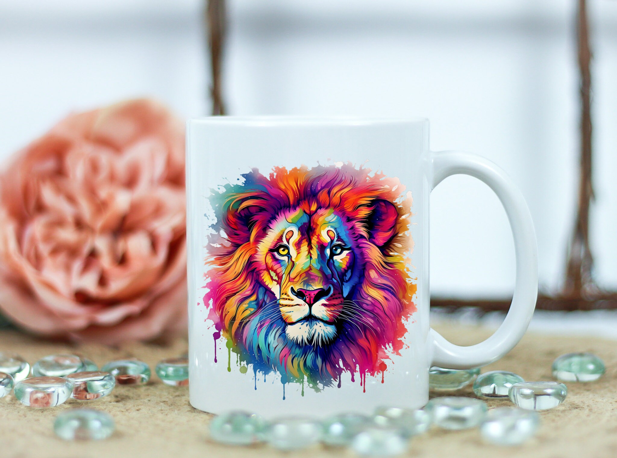 Lion PNG Colorful Lion Sublimation Lion Portrait JPG Lion Illustration ...