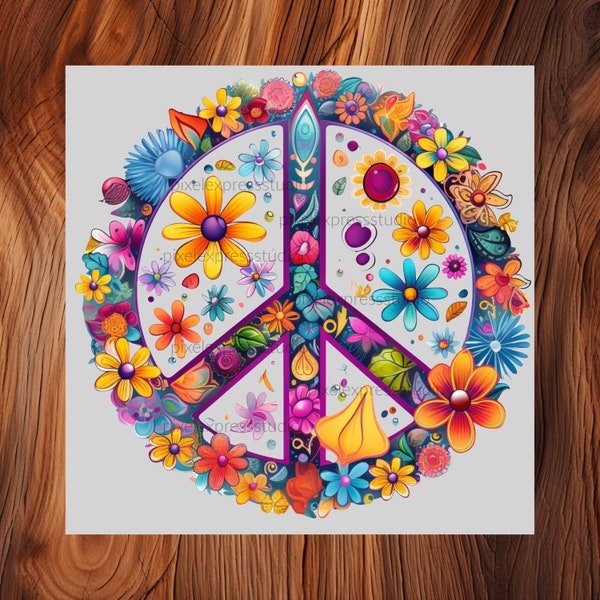 Flower Peace Sign - Etsy