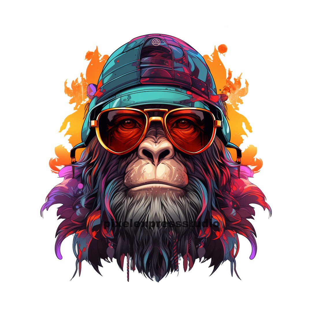 Monkey PNG Design, Instant Download PNG, Sublimation Png for T-shirt ...