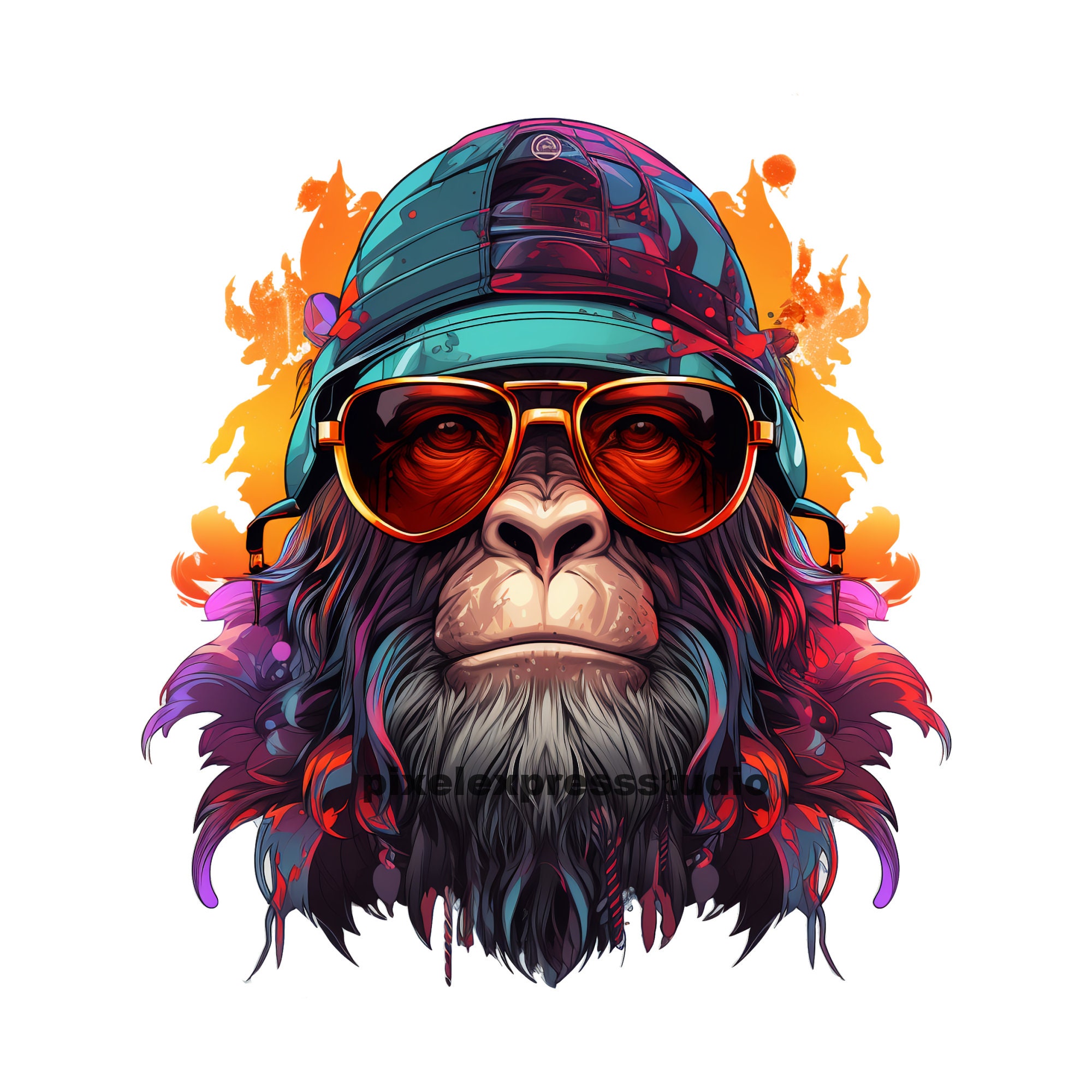 Monkey PNG Design, Instant Download PNG, Sublimation Png for T-shirt ...