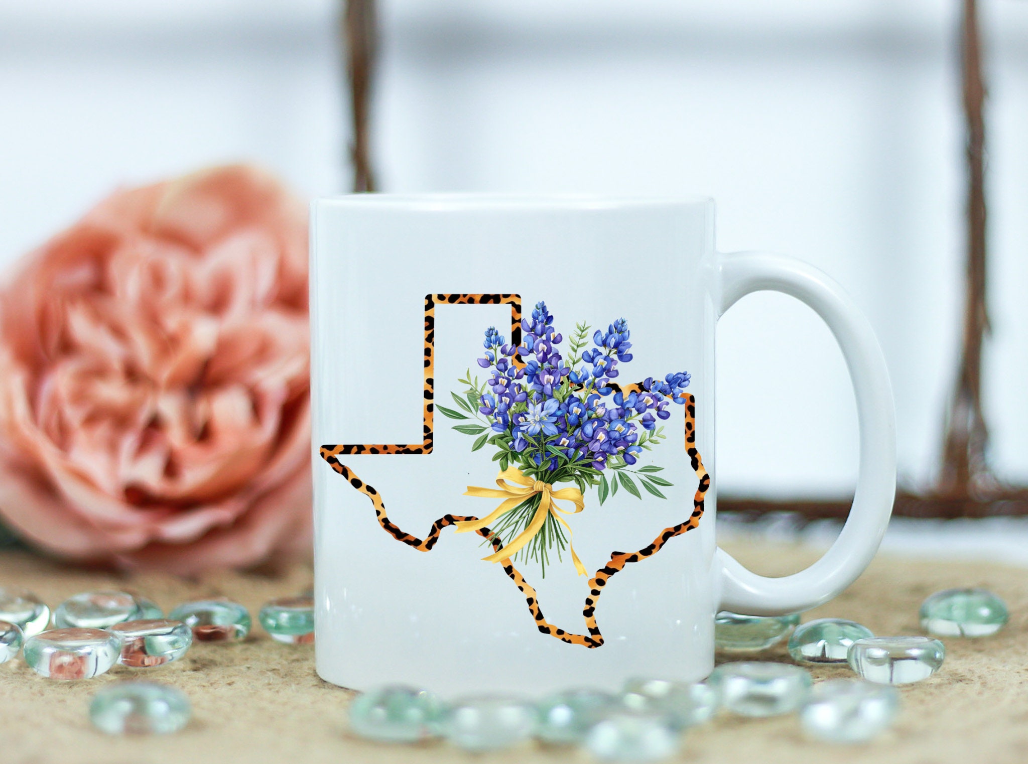 Bluebonnet PNG, Leopard Print Png, Texas Shape in Leopard Print, Texas ...