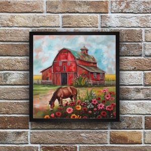 Rustic Farmhouse Red Barn PNG for Wall Decor, Cutting Boards & More ...