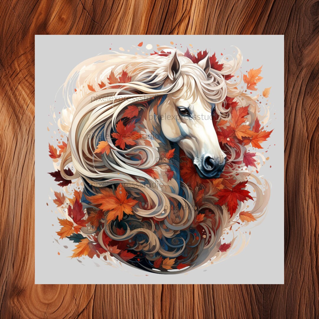 Rustic Horse Clipart for Fall Projects - T-shirts, Coffee Mugs ...