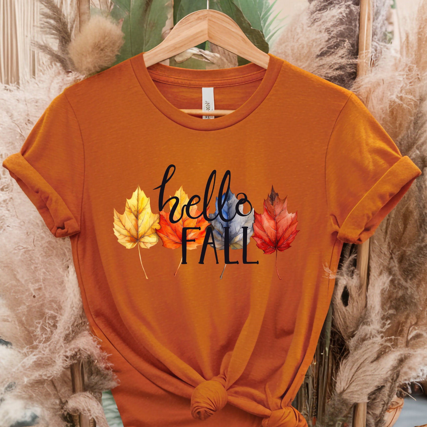 Hello Fall PNG Vibrant Fall Leaves T-shirt Design File - Etsy