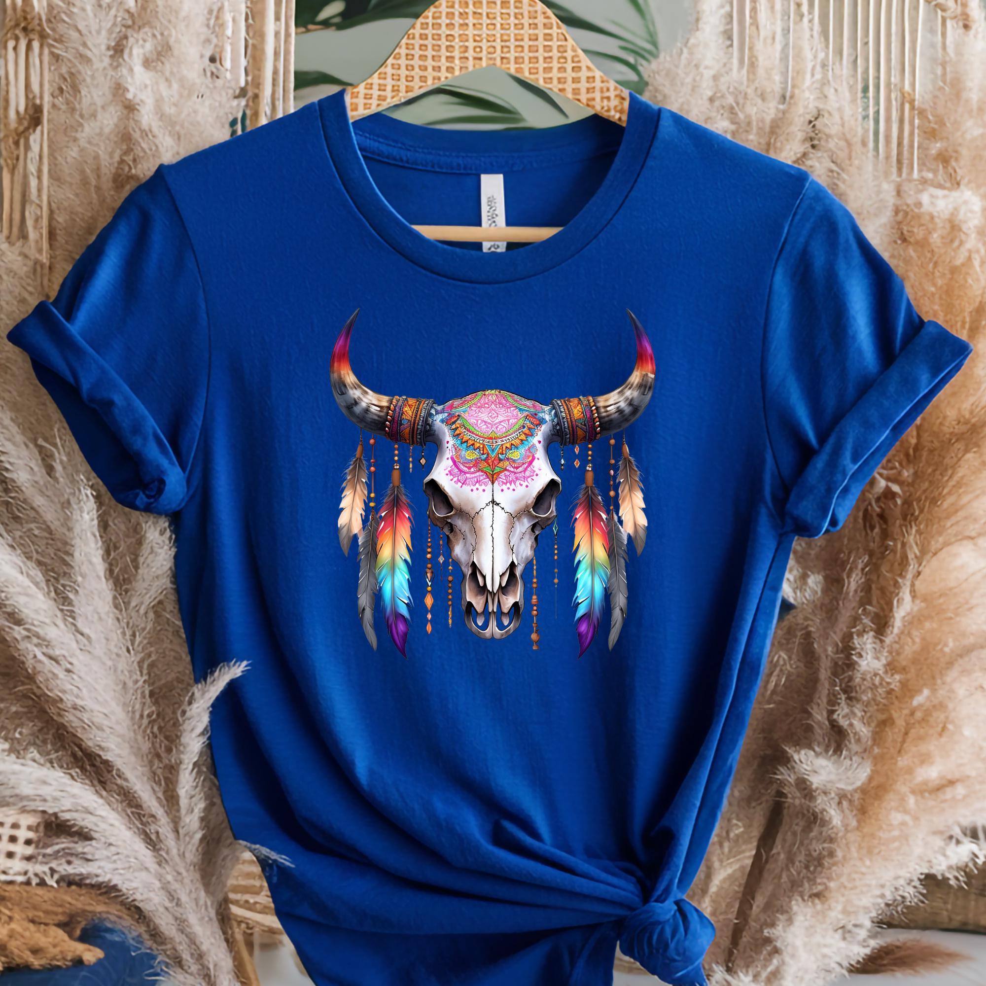 Bull Skull With Feathers PNG | Cow Skull Download for T-shirts, Wall ...