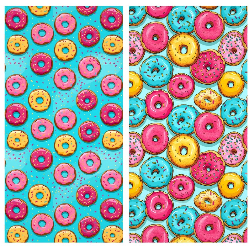 Colorful Donut Paper Download, Birthday Digital Paper, Printable ...