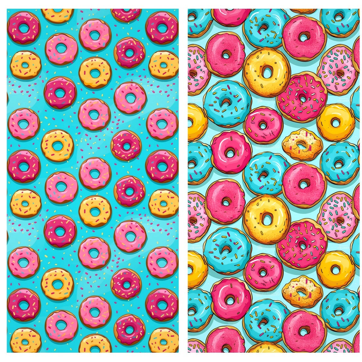 Colorful Donut Paper Download, Birthday Digital Paper, Printable ...