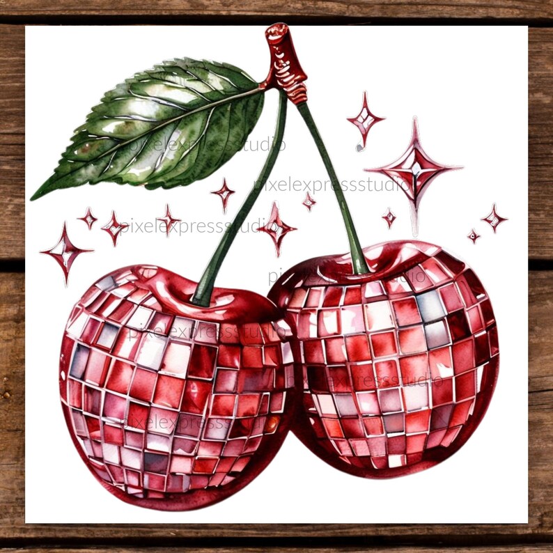 Disco Ball PNG - Vibrant Cherries Designed as Disco Balls, Ideal for ...