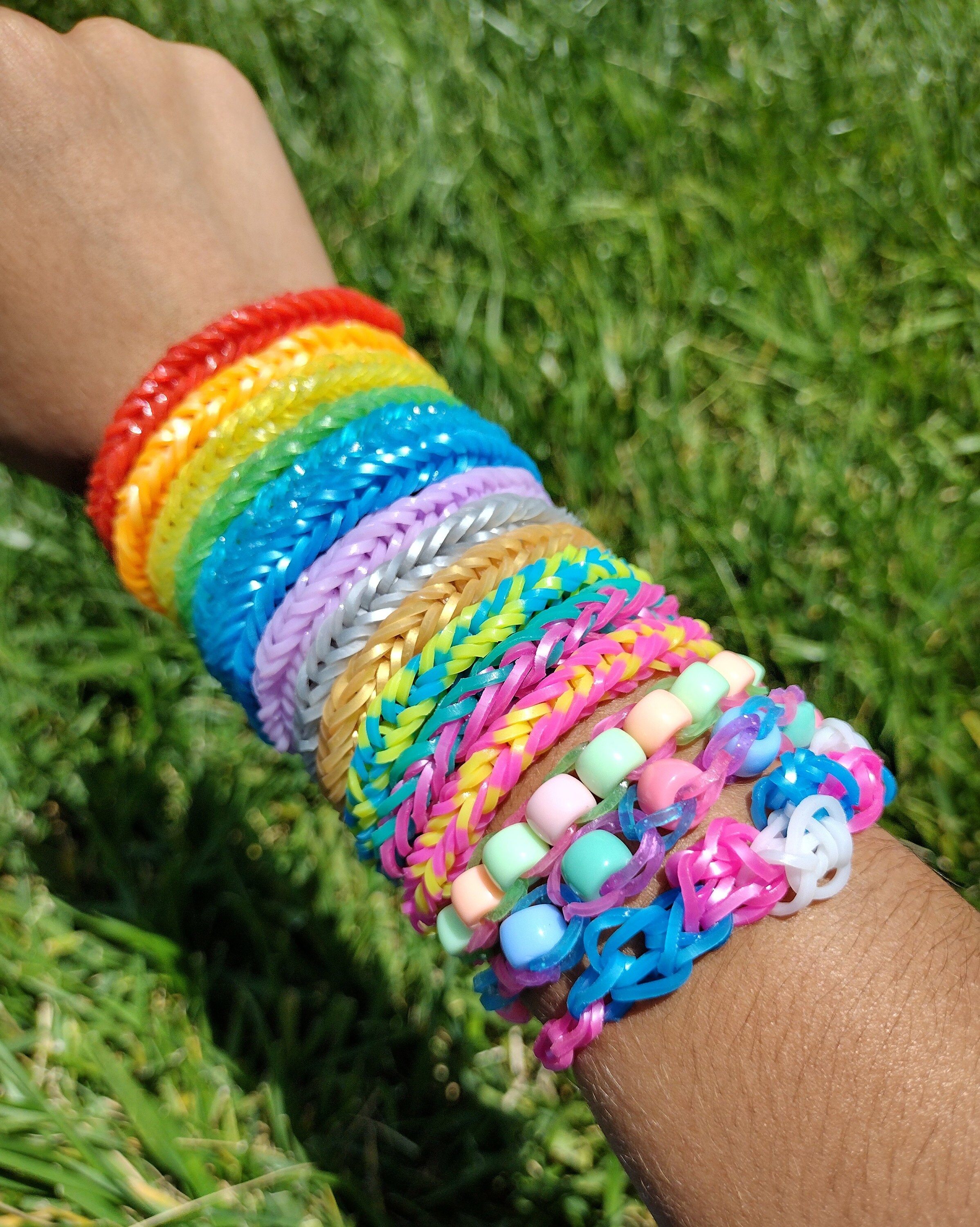 Colorful Handmade Rainbow Loom Bracelets - Etsy