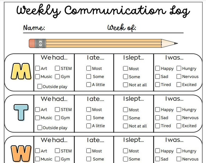 Preschool Parent Communication Log - Etsy
