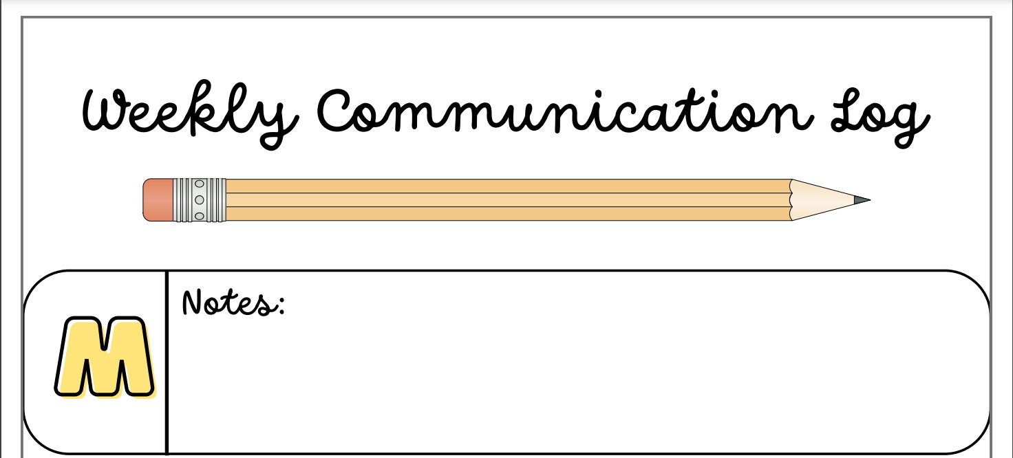 Preschool Parent Communication Log - Etsy