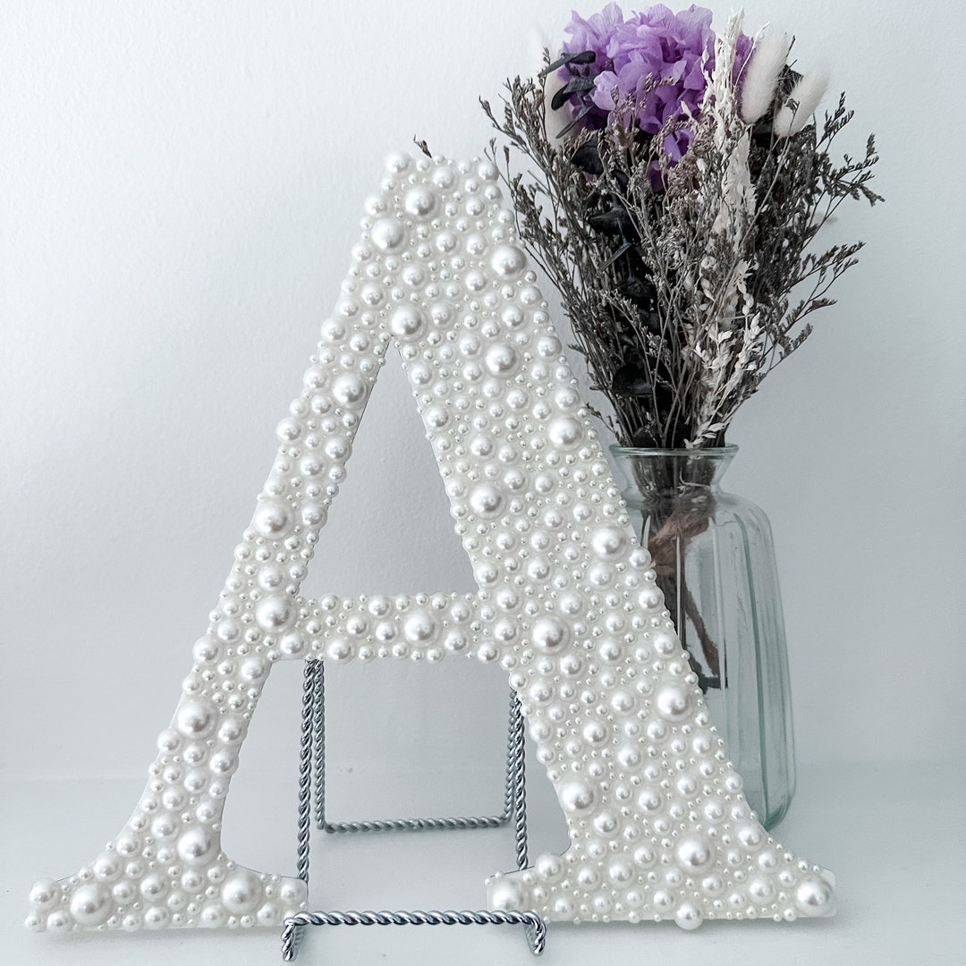 Custom Pearl Letters Handmade 12 Embellished Pearl Letters Pearl Name ...