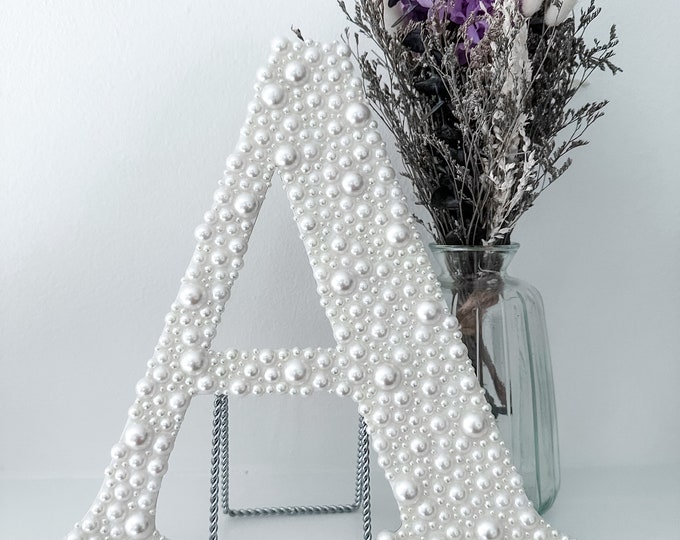 Custom Pearl Letters Handmade 12 Embellished Pearl Letters Pearl Name ...