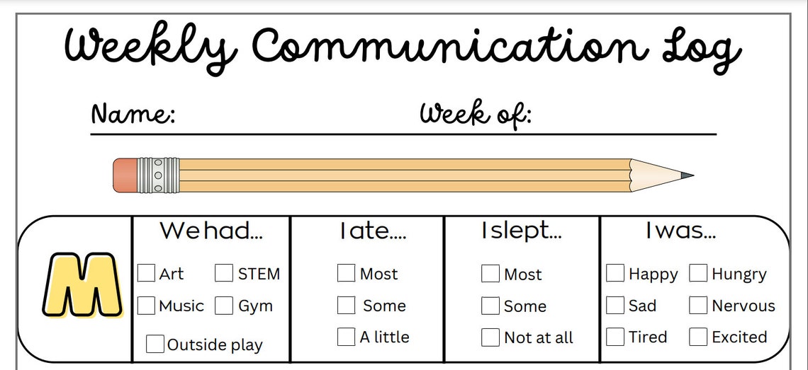 Preschool Parent Communication Log - Etsy