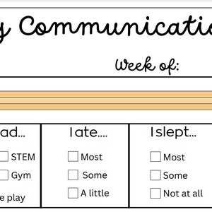 Preschool Parent Communication Log - Etsy
