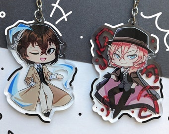 BSD Bungou Stray Dogs Acrylic Keychains Dazai and Chuuya - Etsy