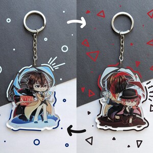 BSD Acrylic Keychains || Dazai & Chuuya || Soukoku - Etsy