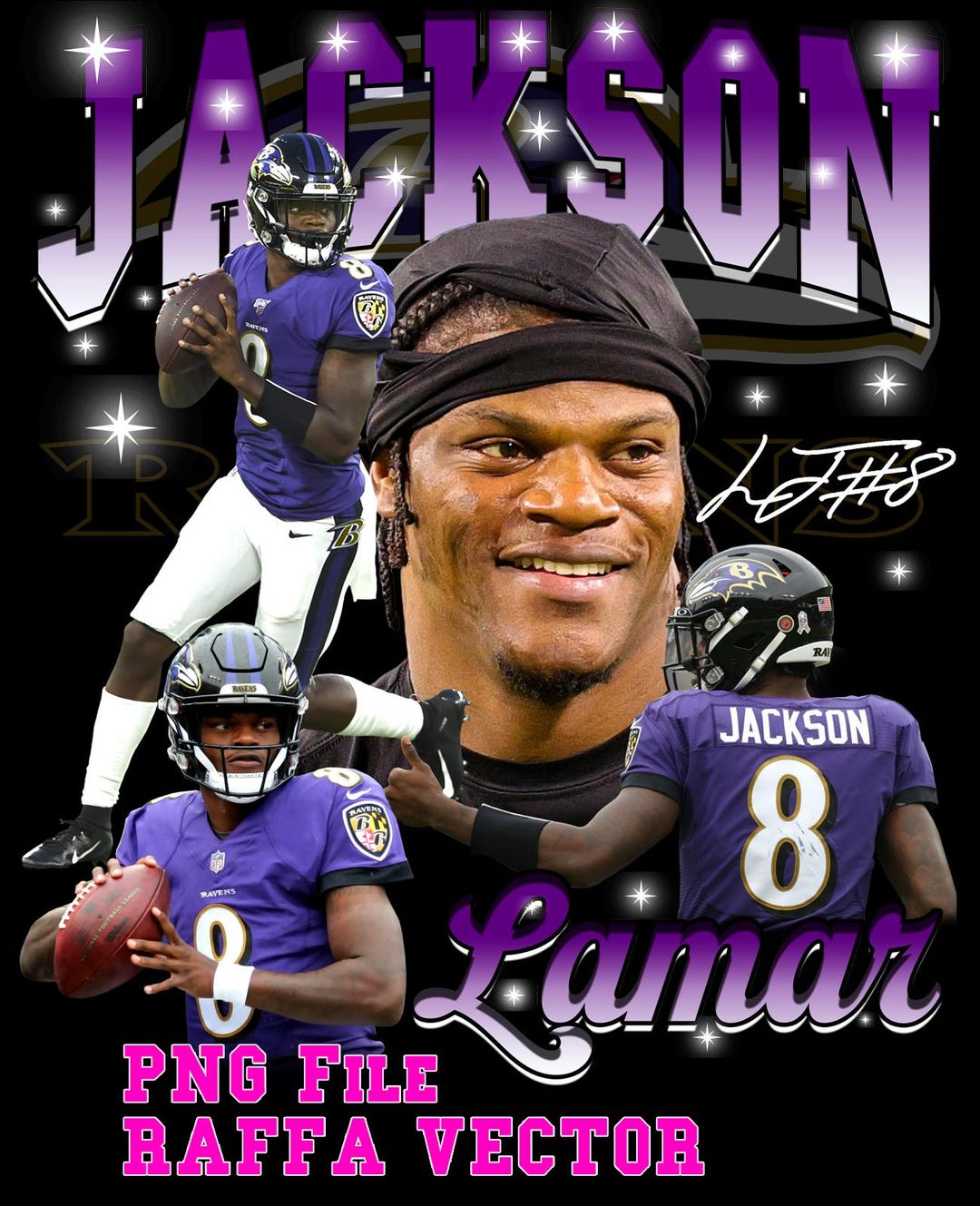 Lamar Jackson Vintage Png File , Tshirt Design , Football Design, Ready ...