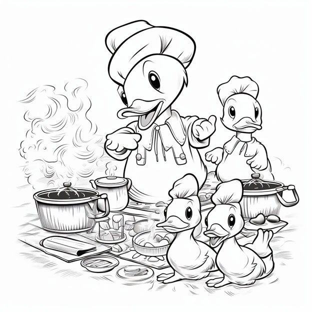 Dim Sum Duck Coloring Book - 25 Pages of Whimsical Ducks, Ducklings and ...
