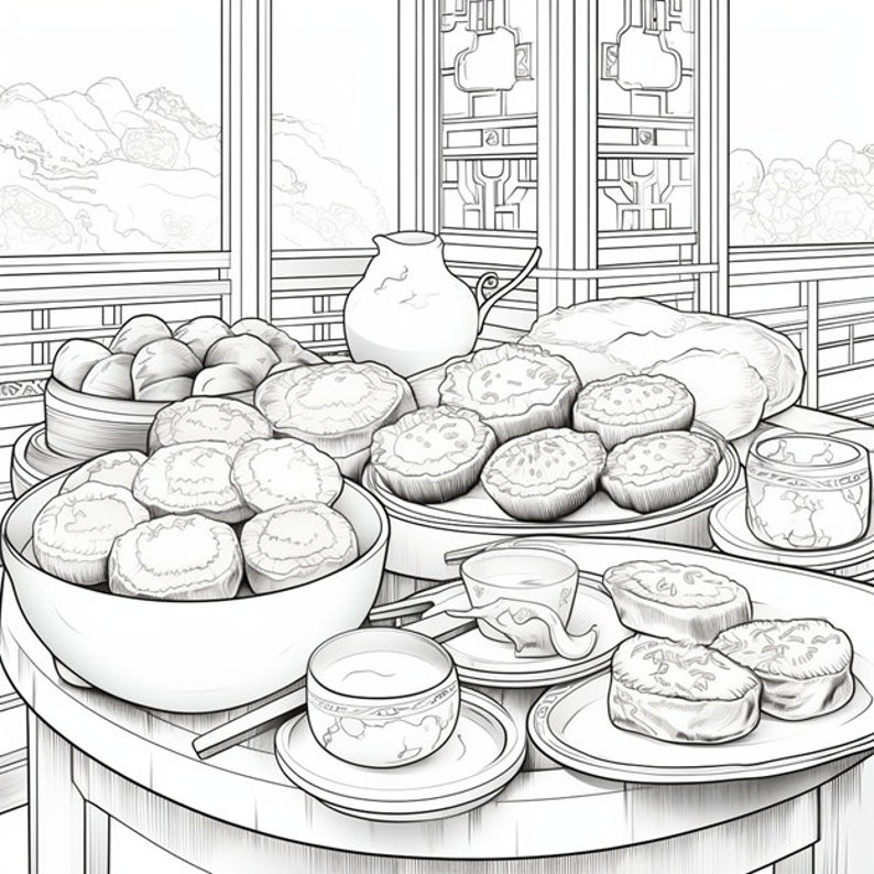 Dim Sum Duck Coloring Book - 25 Pages of Whimsical Ducks, Ducklings and ...