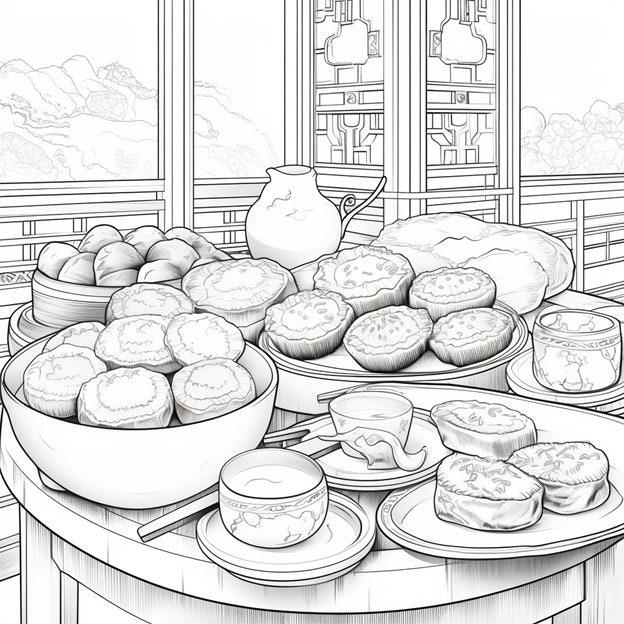 Dim Sum Duck Coloring Book - 25 Pages of Whimsical Ducks, Ducklings and ...