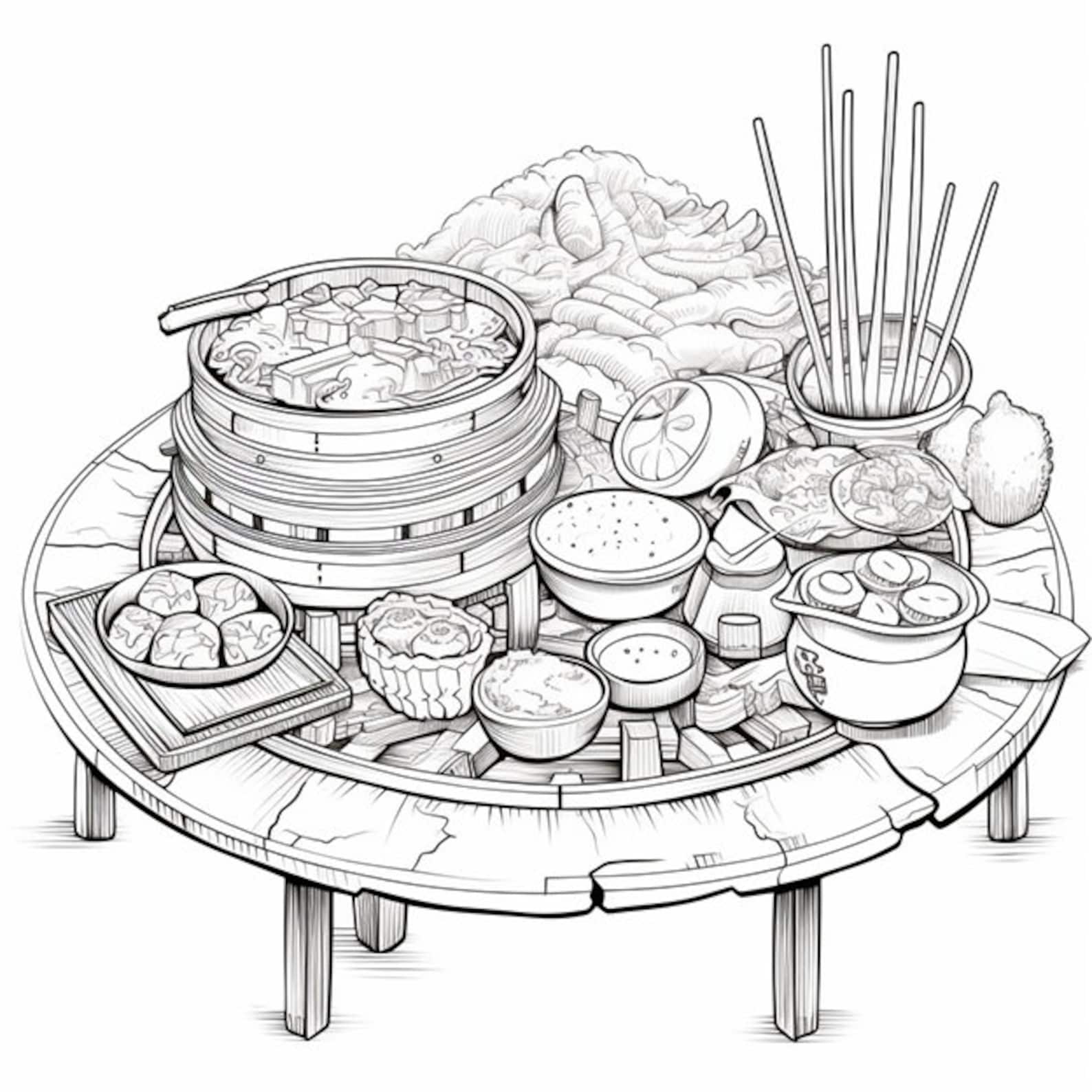 Dim Sum Duck Coloring Book - 25 Pages of Whimsical Ducks, Ducklings and ...