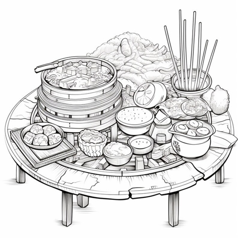 Dim Sum Duck Coloring Book - 25 Pages of Whimsical Ducks, Ducklings and ...