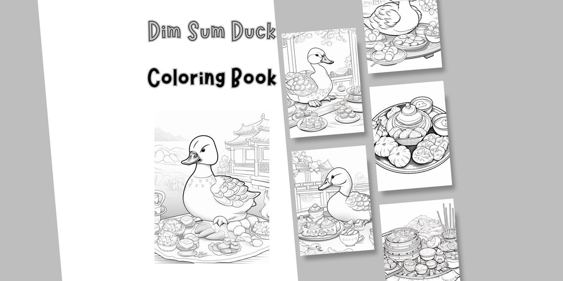 Dim Sum Duck Coloring Book - 25 Pages of Whimsical Ducks, Ducklings and ...