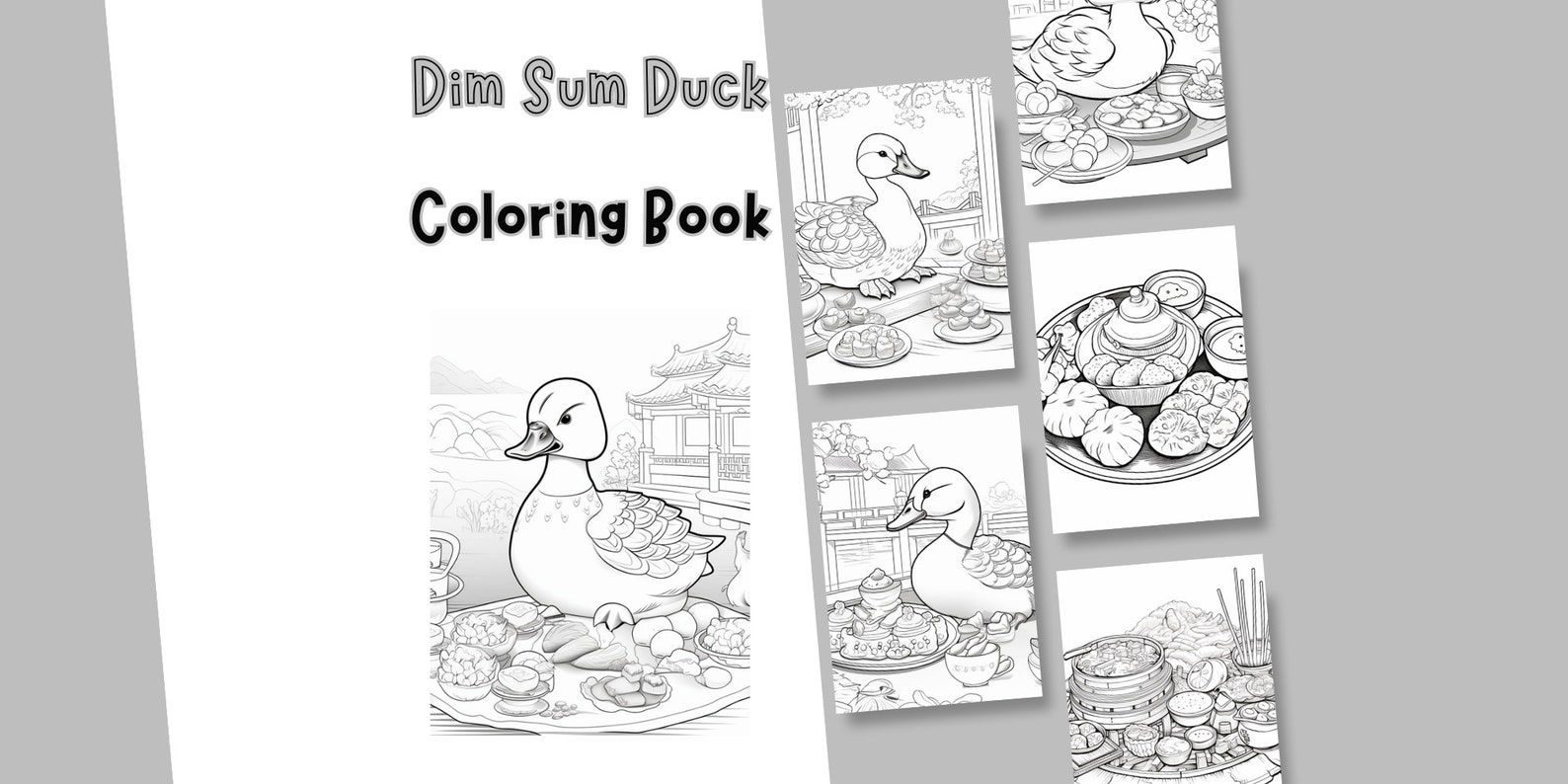 Dim Sum Duck Coloring Book - 25 Pages of Whimsical Ducks, Ducklings and ...