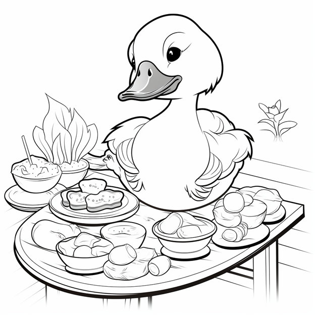 Dim Sum Duck Coloring Book - 25 Pages of Whimsical Ducks, Ducklings and ...