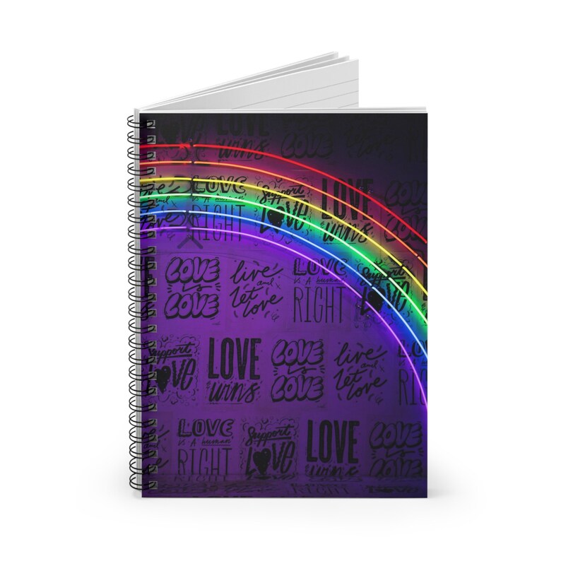 Neon Love Rainbow Spiral Notebook, Neon Lights Edition, Great for Note ...