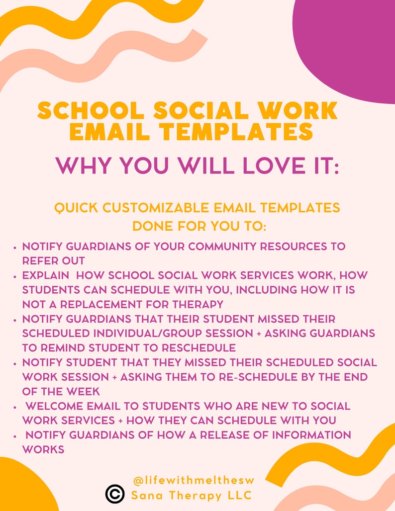 Email Templates Done for You-google Document for School Social Workers ...
