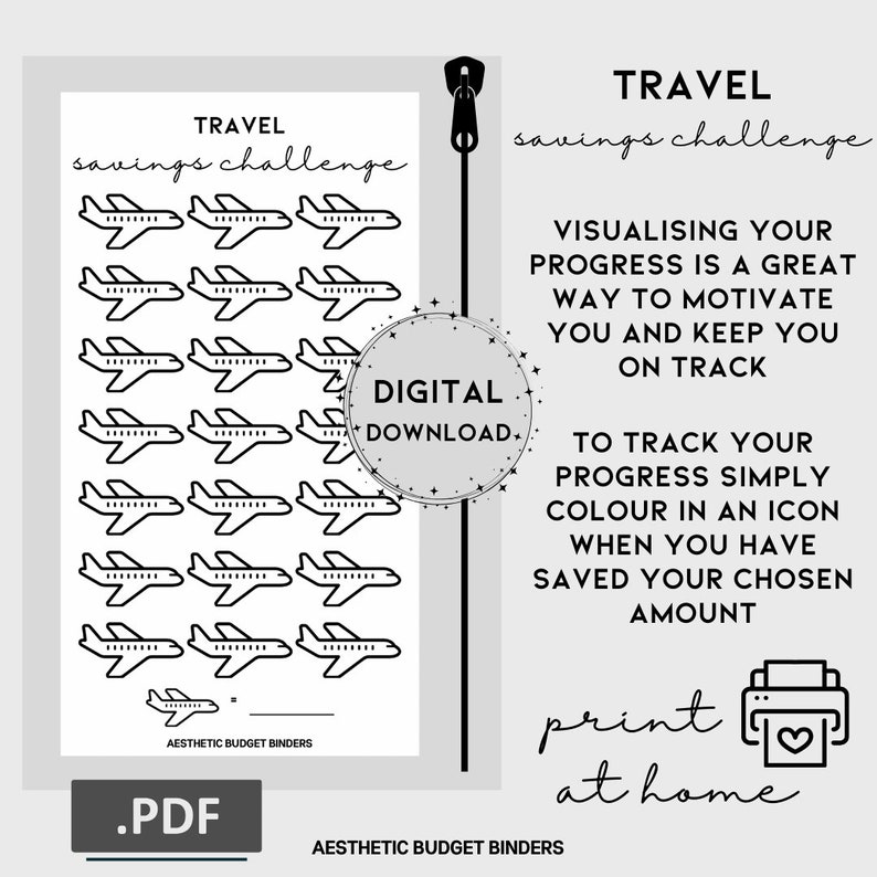 Travel Savings Challenge A6, Digital Download, Seasons, Finance Planner ...