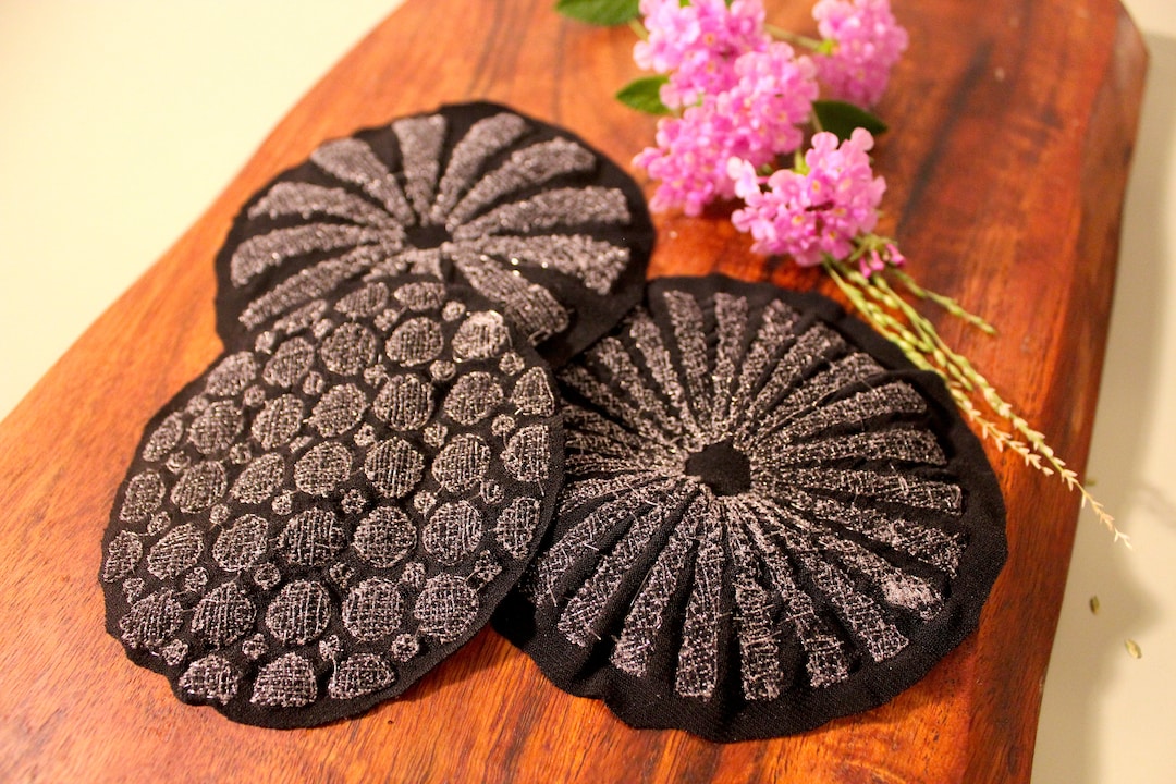 Embroidery Mug Rug, Parametric Design Coasters, Car Decor, Cup Holder ...