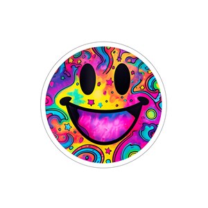 Smiley Face Sticker; Colorful - Etsy