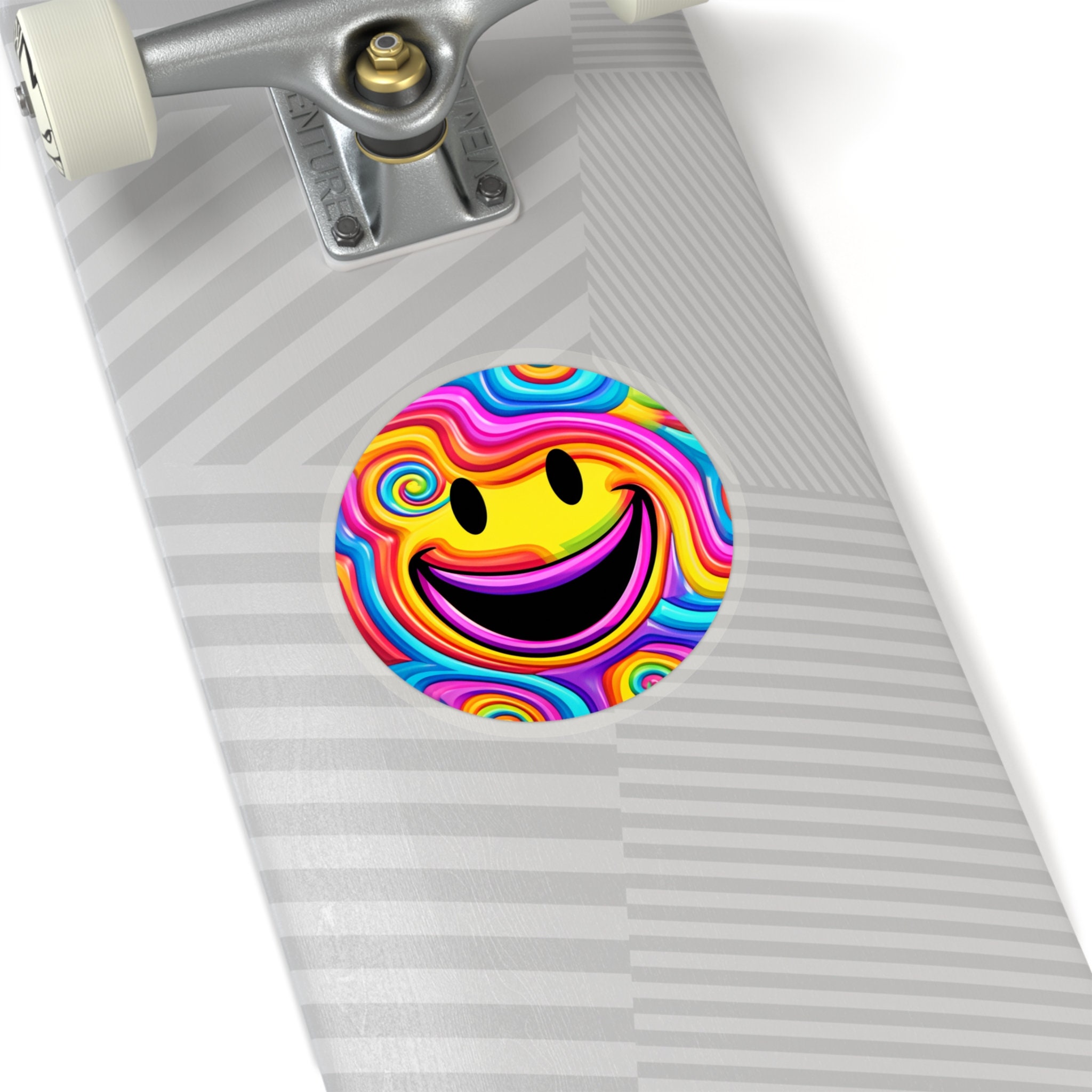 Smiley Face Sticker; Rainbow Colors - Etsy