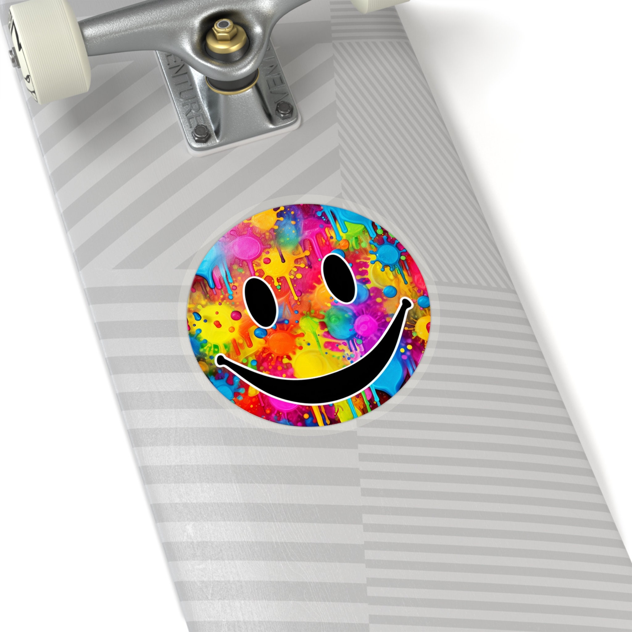 Smiley Face Sticker; Paint Splat - Etsy