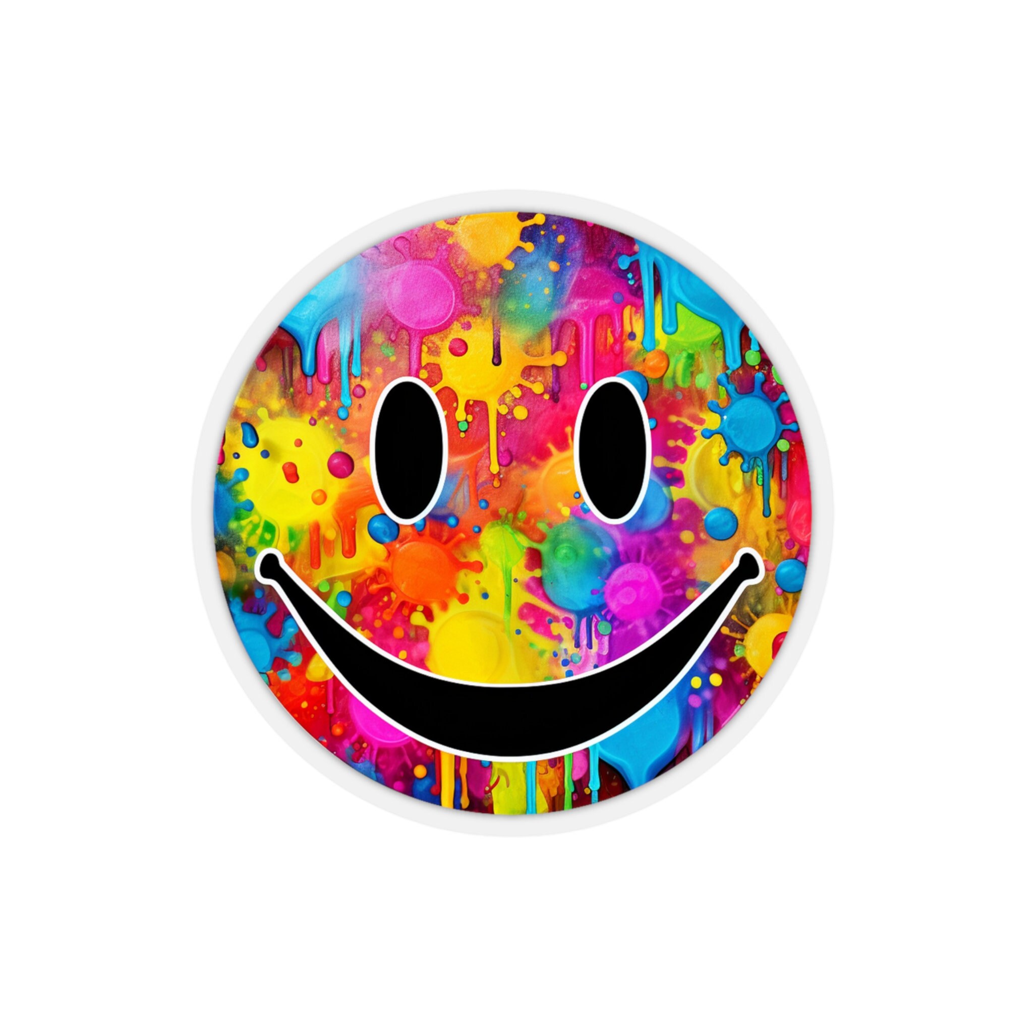 Smiley Face Sticker; Paint Splat - Etsy