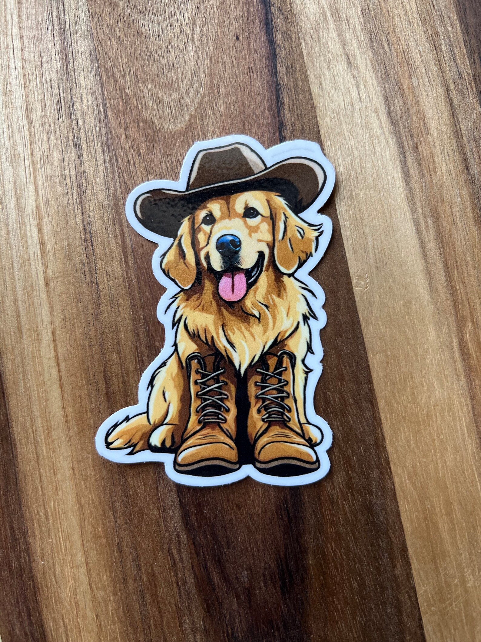Country Goldern Retriever Vinyl Sticker - Etsy