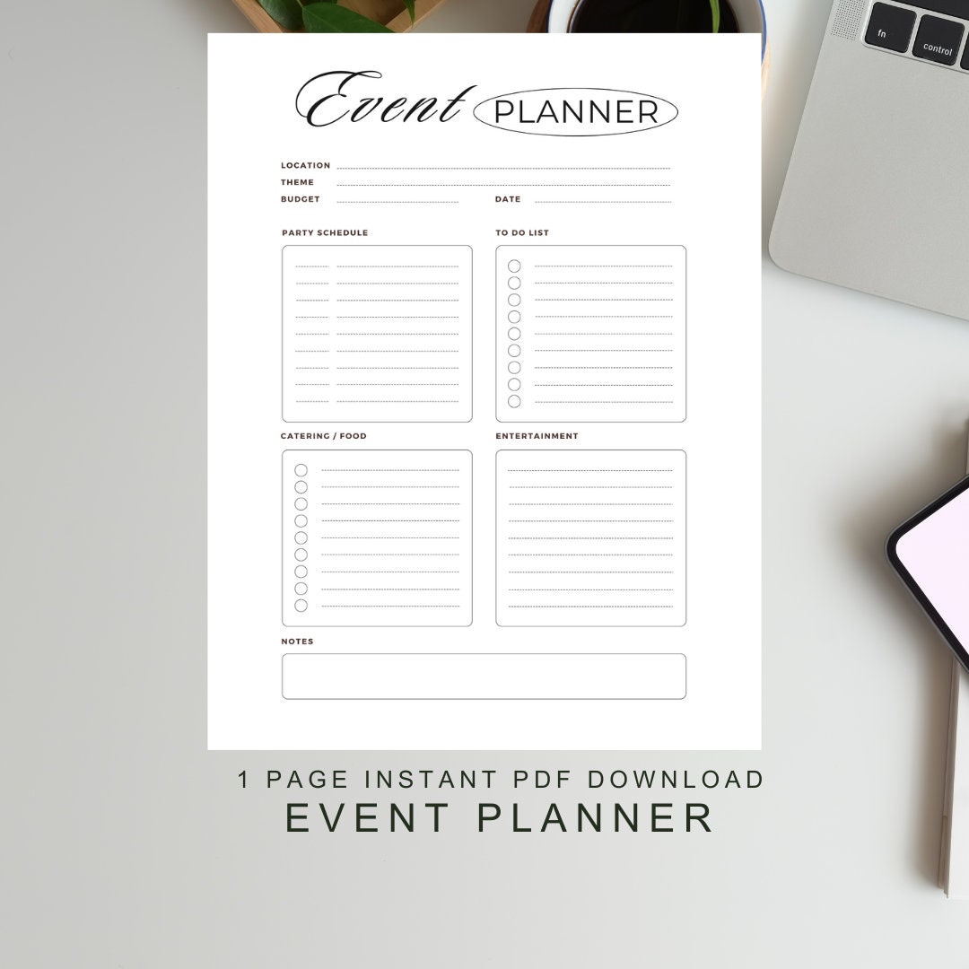 Event Planner Printable Template and Digital Download PDF - Etsy