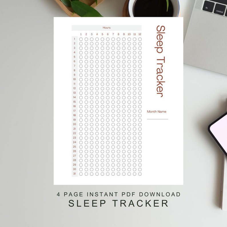 Monthly Sleep Tracker Printable Template and Digital Download PDF ...