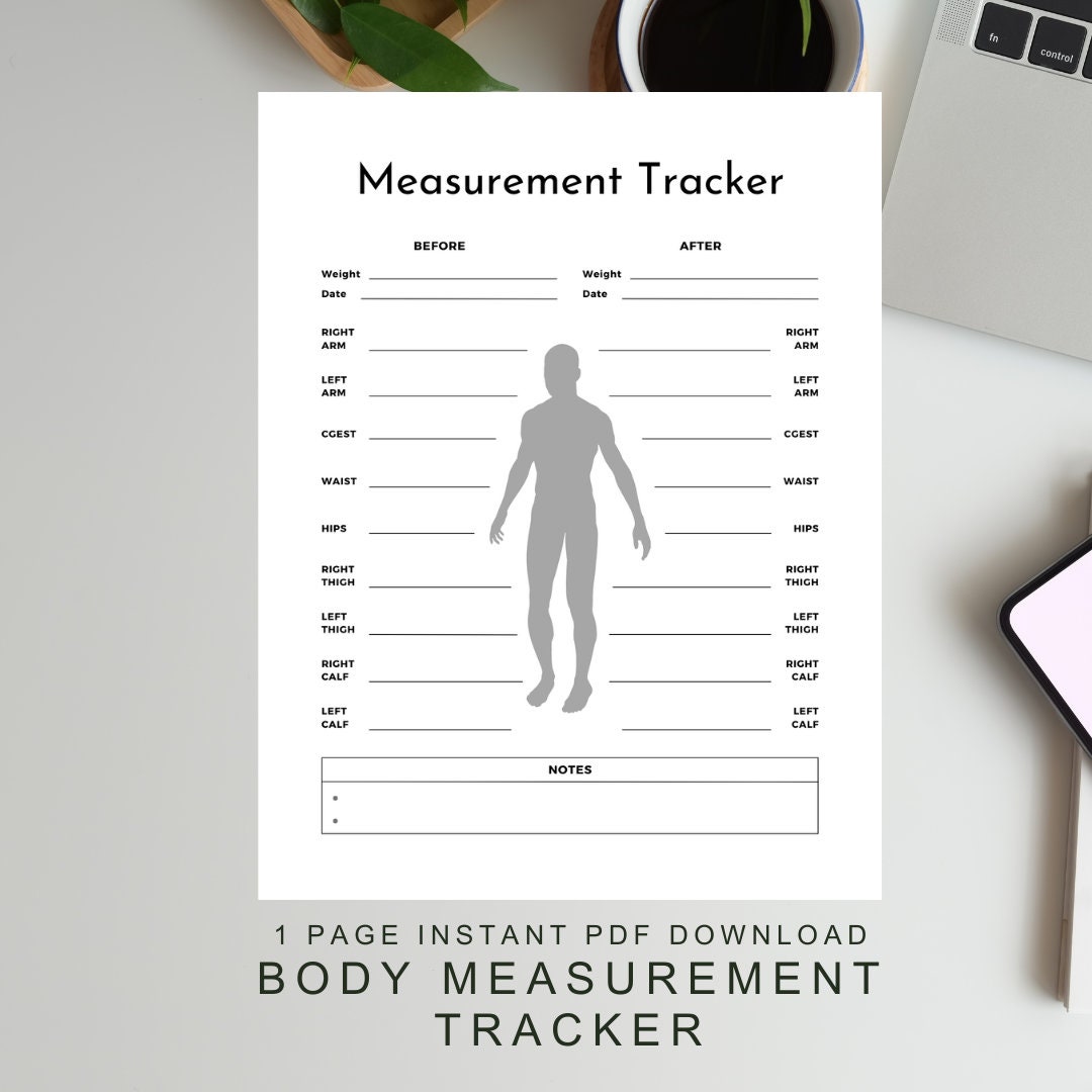 Body Measurement Tracker Printable Template and Digital Download PDF - Etsy