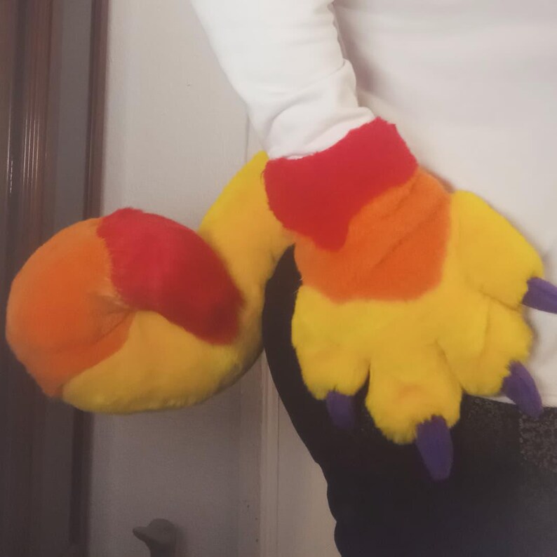 Sunset Themed Fursuit Paws and Tail Set - Etsy